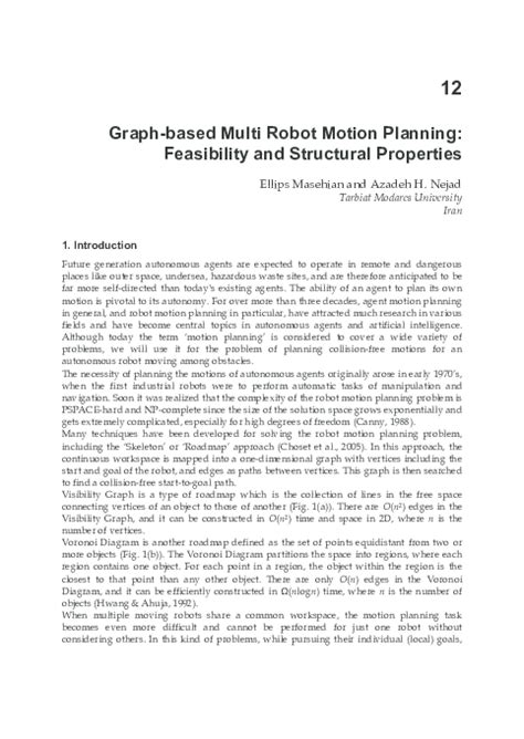 pdf graph based multi robot motion planning feasibility and