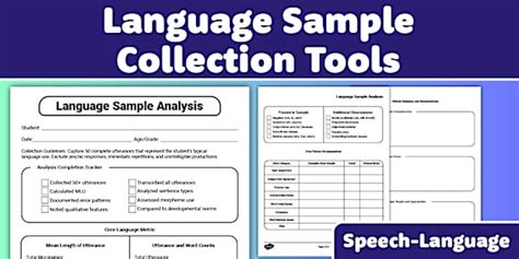 Language Sample Collection Tools For Slp