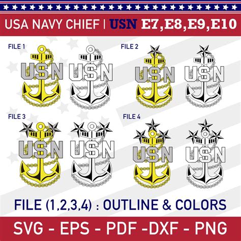 Us Navy Chief Petty Officer Rank Insignia Rating Anchors Etsy