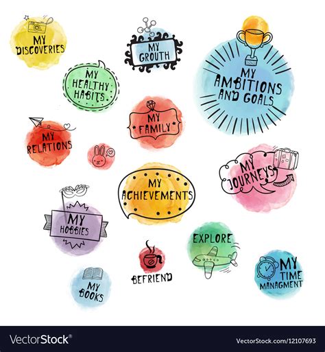 Set Of Time Management Handdrawn Icons Royalty Free Vector