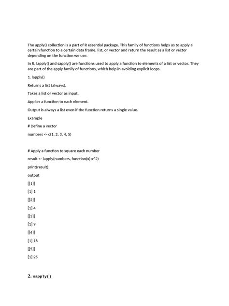 Lapply In R Pdf