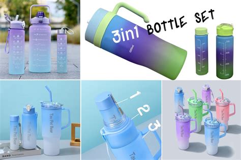 elevate your hydration game with our 3 in 1 water bottle set
