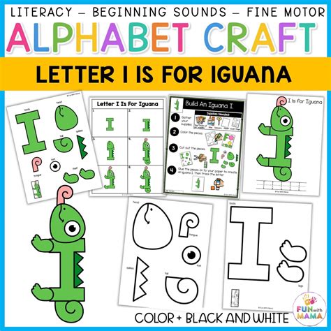 Letter I Is For Iguana Craft Alphabet Activity Cut And Pasteearly