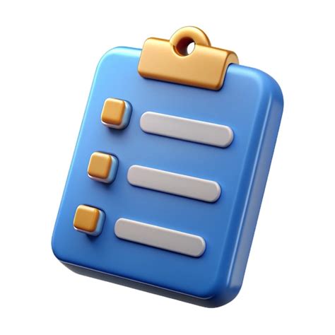 Assignment Icon Clipboard Checklist Document Symbol 3d Vector Illustration Premium Ai