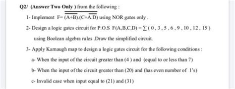 Solved Q3 Derive The Boolean Expression For Odd Parity