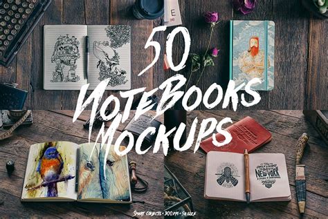 50 Notebook Mockups Graphics Siteoutsite