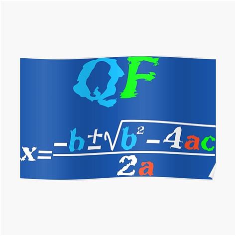 Quadratic Formula Poster For Sale By Demna S Redbubble