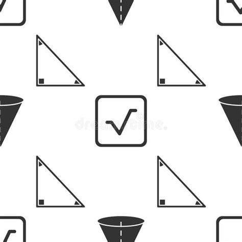 Set Geometric Figure Cone Square Root And Triangle Math On Seamless