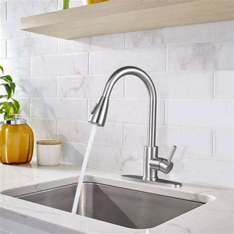 Wowow Top Rated Pull Down Kitchen Faucets Single Hole With Sprayer