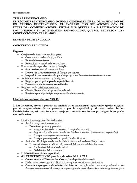 Esquemas Tema 5 Descargar Gratis Pdf Prisión Detención