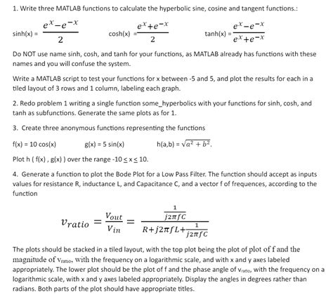 write three matlab functions to calculate the