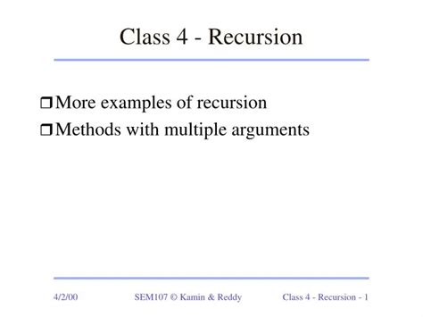 Ppt Class 4 Recursion Powerpoint Presentation Free Download Id
