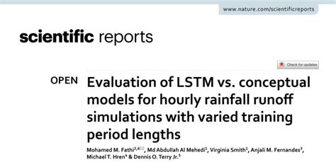 new publication lstm vs conceptual models for rainfall runoff