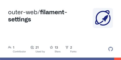 GitHub Outer Web Filament Settings