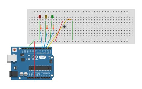 Circuit Design Traffic Light Tinkercad