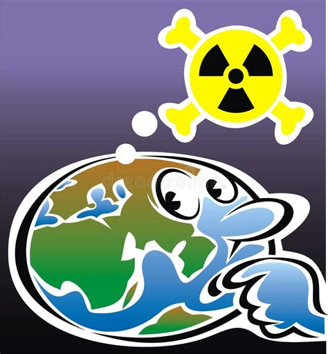 Radioactivity And World Map Stock Illustration Illustration Of Ocean