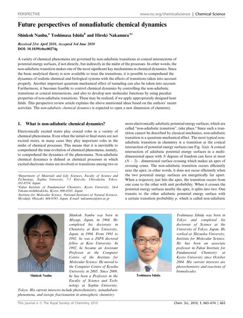 Pdf Cheminform Abstract Future Perspectives Of Nonadiabatic Chemical