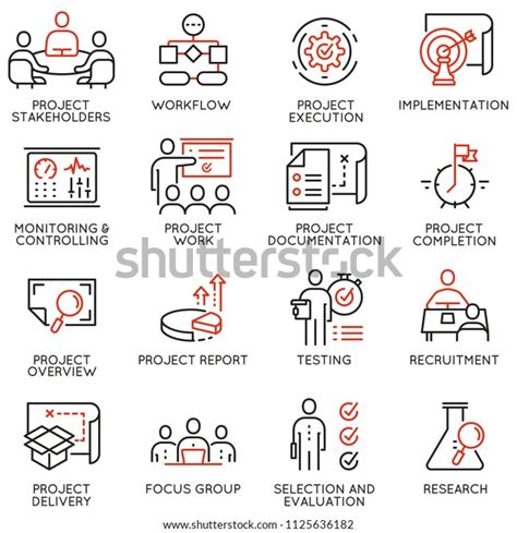 Vector Set Linear Icons Related Project Stock Vector Royalty Free 1125636182 Shutterstock