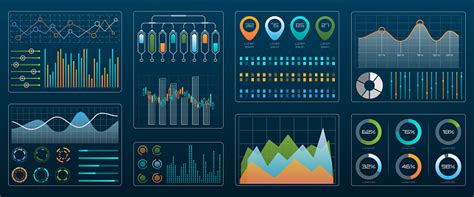 프리 젠 테이 션을 위한 미래 지향적 인 기술 인터페이스 컬러 차트 및 다이어그램과 관리 데이터 화면 초현대적에 대한 스톡 벡터 아트 및 기타 이미지 Istock