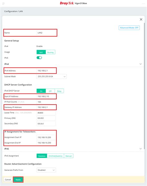Use Multiple Lan Subnets With Port Based Vlan Draytek