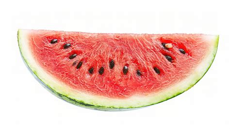 Fresh Watermelon Slice Isolated On White Background For Culinary Use