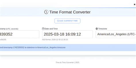 Time Format Converter Convert Unix Timestamps To Iso Date Format And