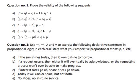 solved question no 1 prove the validity of the following