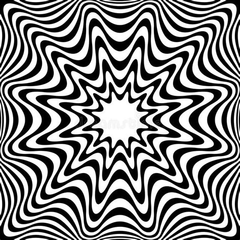 Abstract Op Art Wavy Lines Pattern With 3d Illusion Effect Stock Vector Illustration Of