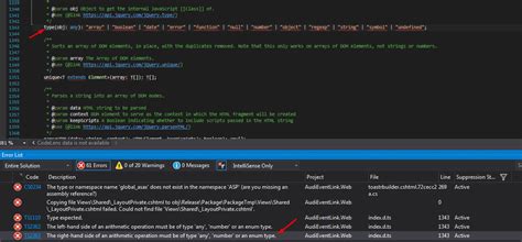 c can t publish because of intellisense errors stack overflow