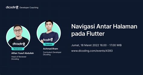 Dicoding Developer Coaching 44 Flutter Navigasi Antar Halaman Pada Flutter Dicoding Indonesia