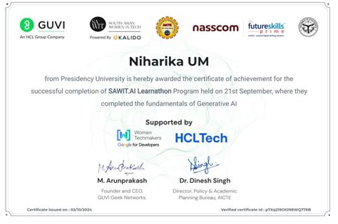 Niharika U M On Linkedin Learningjourney Certificationunlocked