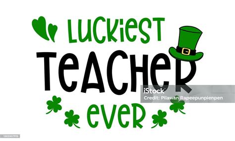 불운한 교사 이제까지 세인트 패트릭 날에 대한 흰색 배경에 고립 필기 디자인 티셔츠 인사말 카드 또는 포스터 디자인 배경 벡터