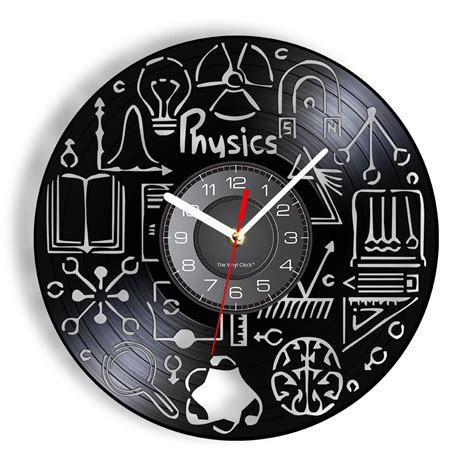 Physics Vinyl Record Wall Clock Study Theme Classr Grandado
