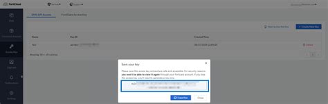 Api Access Keys Forticlient Cloud Fortinet Document Library