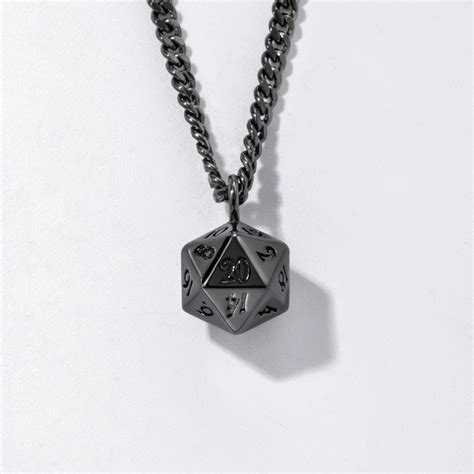 D20 Dice Charm Necklace Sliver Necklace Dnd Couple Necklace Brass