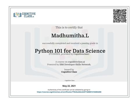 Madhumitha L On Linkedin Cognitiveclass Ibm Python Datascience