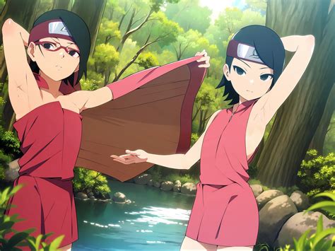 Anime Characters In A Forest With A River And Trees Seaart Ai