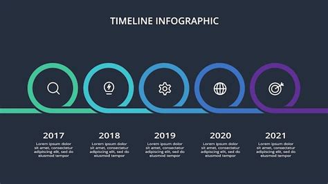 Premium Vector Timeline Infographic With 5 Elements Template For Web On A Black Background