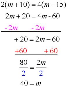 Solve Multi Step Linear Equations MathBitsNotebook A
