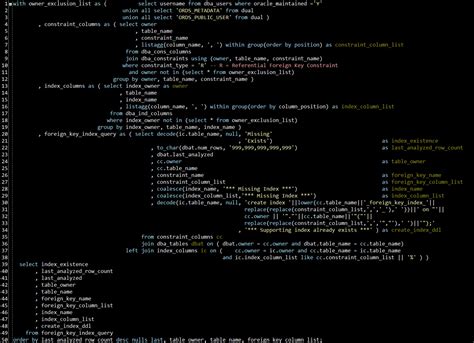 finding unindexed foreign keys in oracle now with index creation ddl