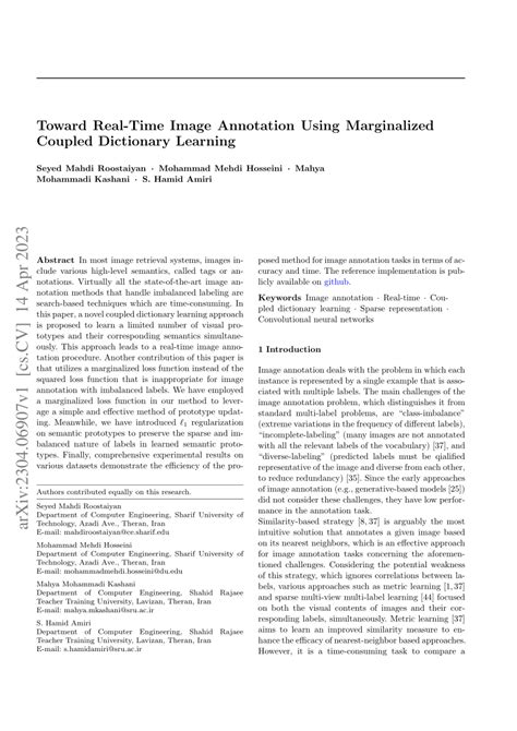 pdf toward real time image annotation using marginalized coupled