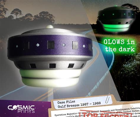 gulf breeze ufo 3d printed ufo model full color with glow in the dark