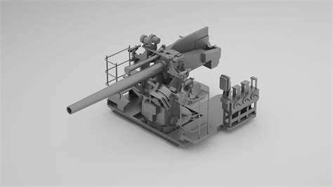 5 Inch 127mm 25 Mk19 Single Naval Gun 3d Model Rigged Cgtrader