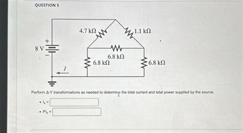 solved question 5 perform Δ−y transformations as needed to