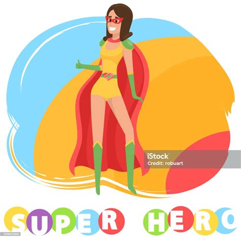 슈퍼 우먼은 웃고 손을 흔들며 초능력을 가지고 있습니다 슈퍼 히어로 의상을 입은 만화 슬림 캐릭터 가공의 인물에 대한 스톡 벡터 아트 및 기타 이미지 Istock
