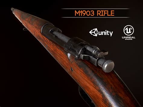3d Model Springfield M1903 Sniper Rifle Usa Ww2 Pbr Vr Ar Low Poly
