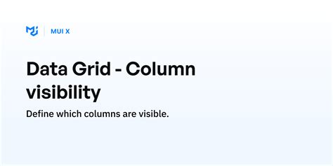 Data Grid Column Visibility Mui X