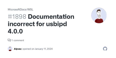 Documentation Incorrect For Usbipd Issue Microsoftdocs Wsl Github