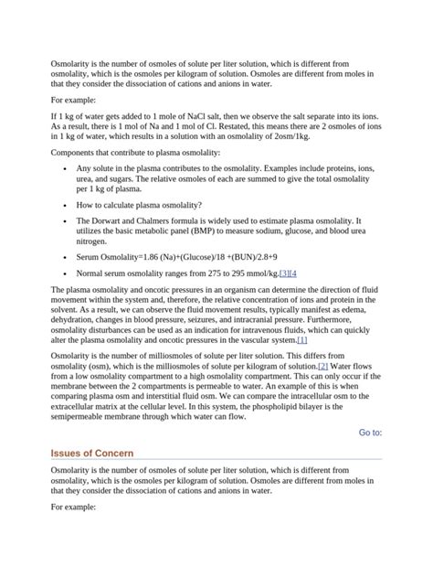 Osmolarity Is The Number Of Osmoles Of Solute Per Liter Solution