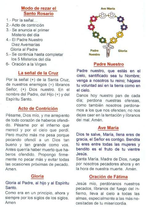 How To Pray The Rosary In Spanish Printable Printable Templates